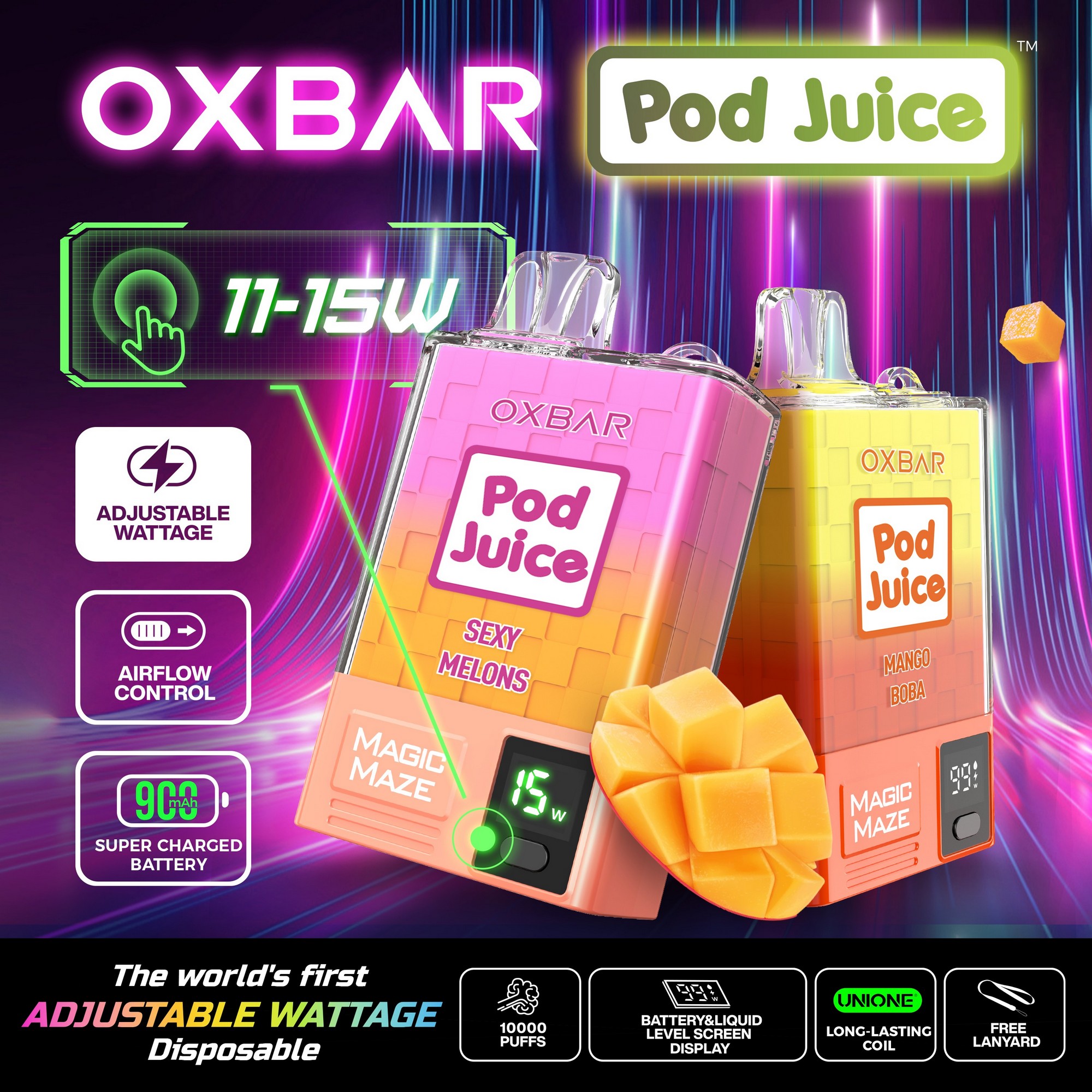 Pod Juice x OXBAR Magic Maze Pro 10K Disposable 5%, 2deal
