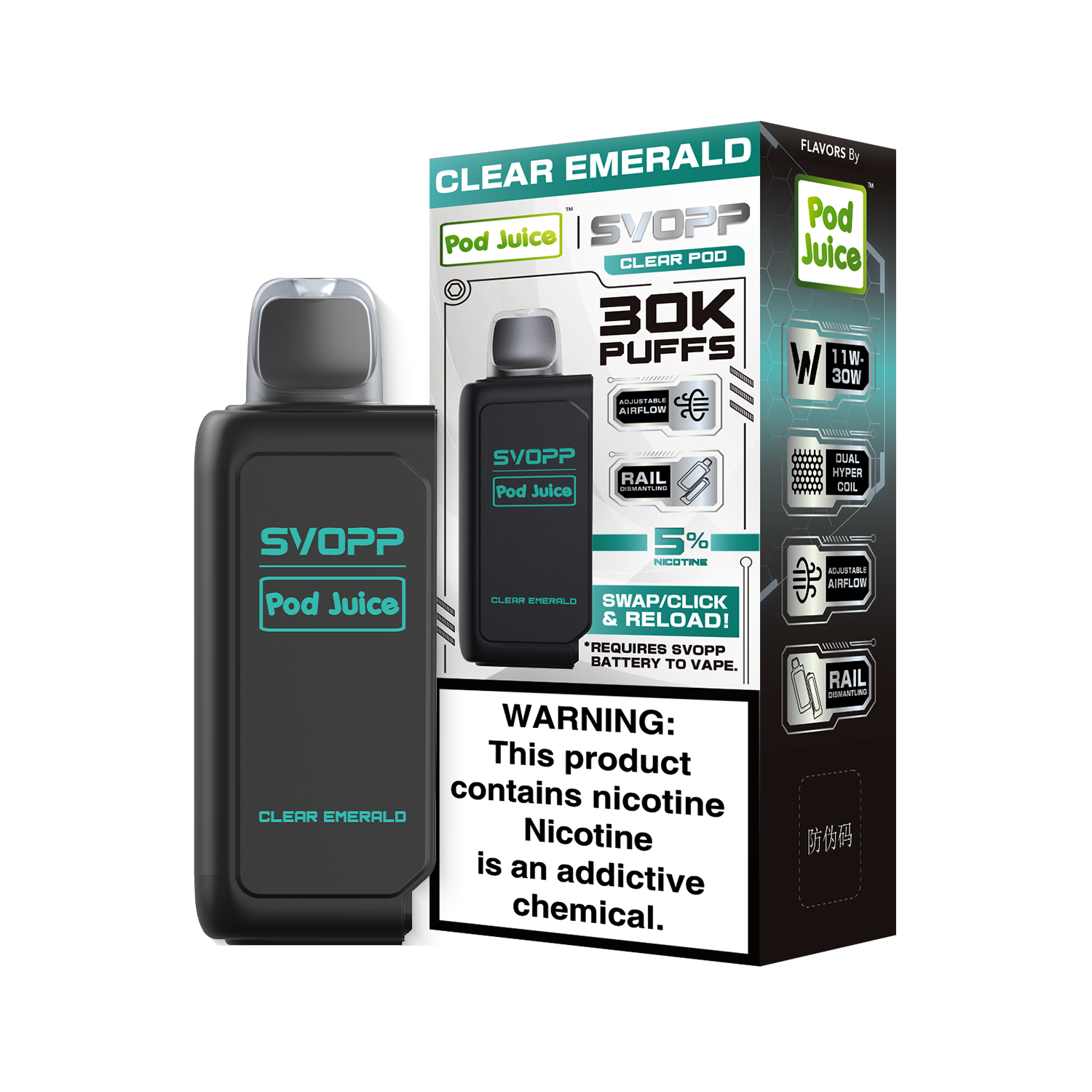 Pod Juice SVOPP 30K Disposable Flavor Pod 5%, oxbar, breakaway style device