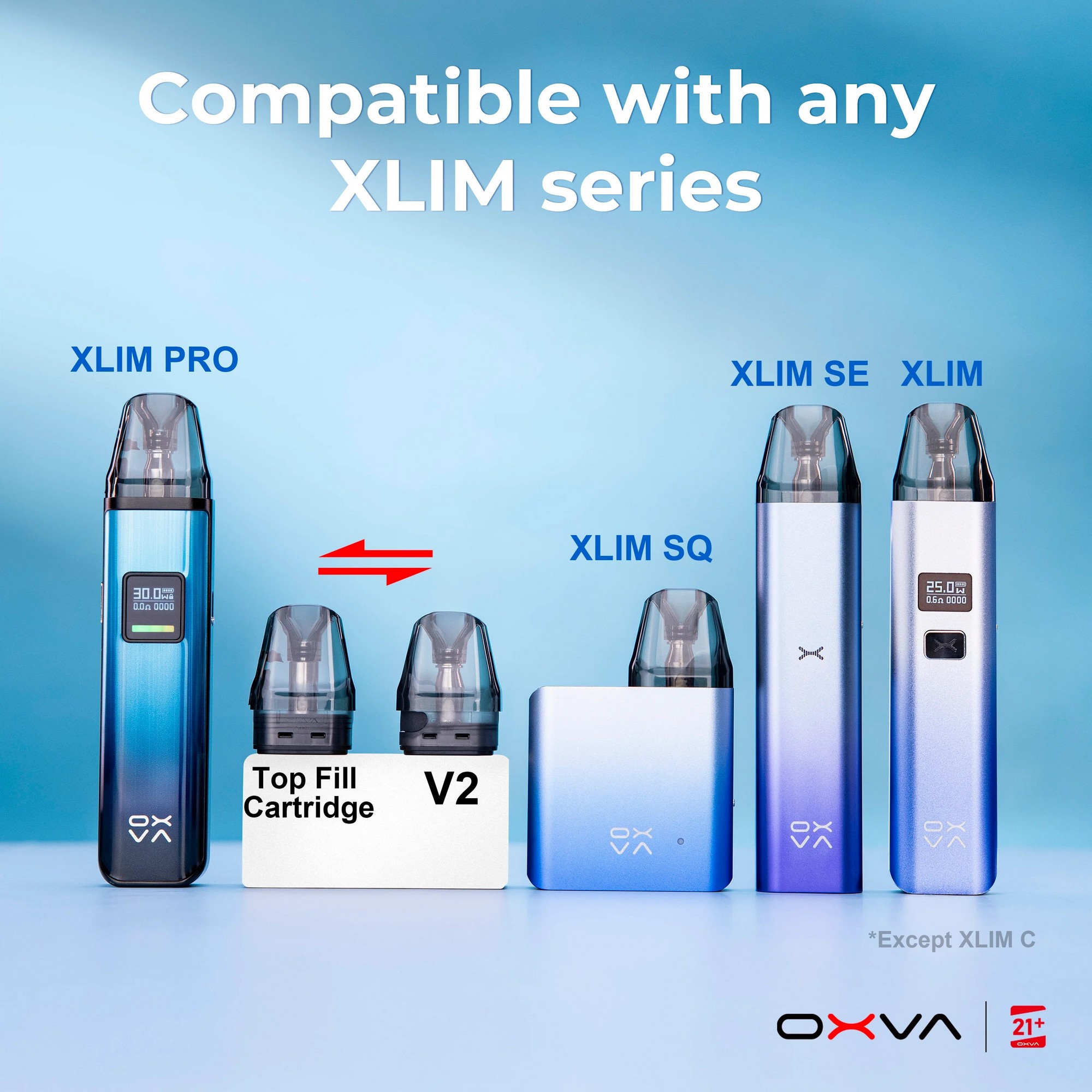 OXVA XLIM Top Fill Cartridges 3pk, xlim v3 cartridges, xlim series