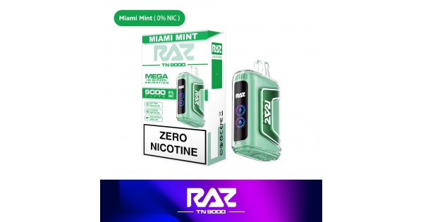 RAZ TN9000 Disposable 0% NICOTINE FREE - Miami Mint