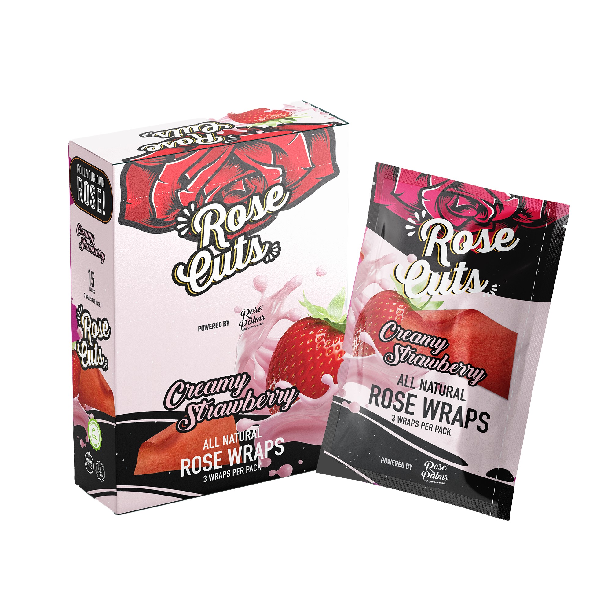 Rose Cuts by Rose Palms - Pink Rose Wraps 3pk Display Box 15CT, thc ...
