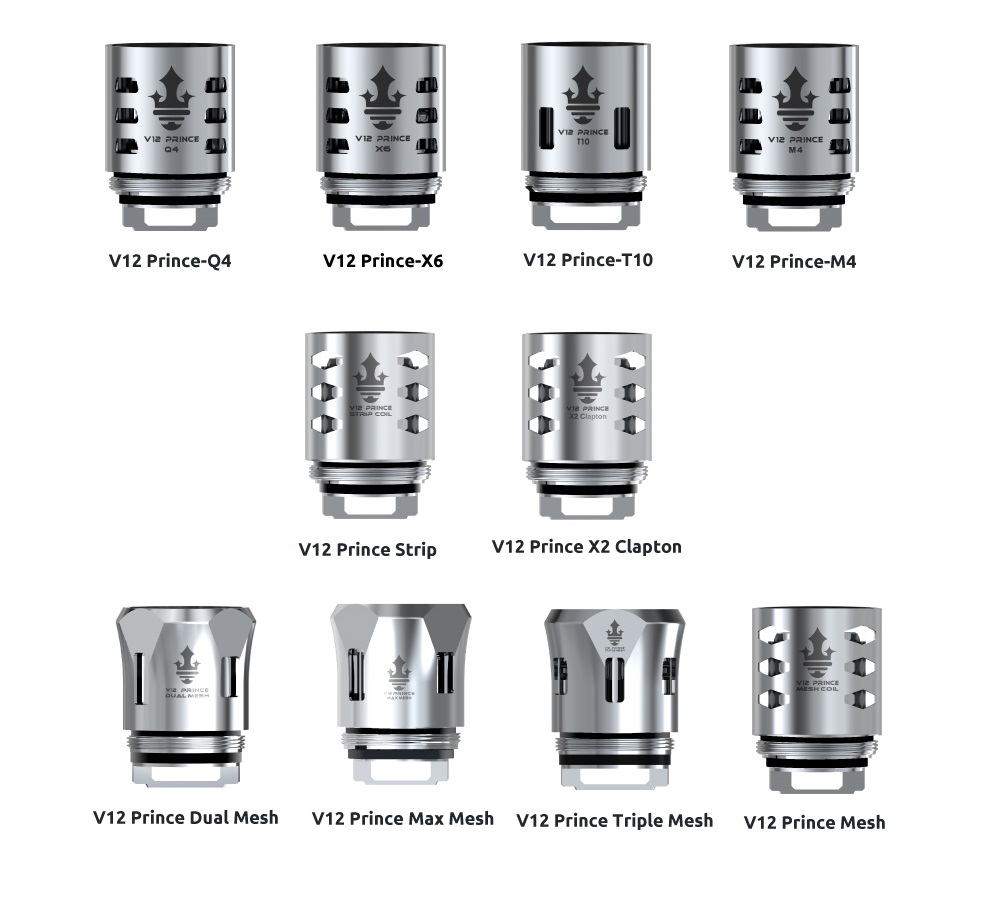 SmokTech TFV12 Cloud Beast PRINCE 3pk Coils, Q4, M4, STRIP, X6, T10 ...
