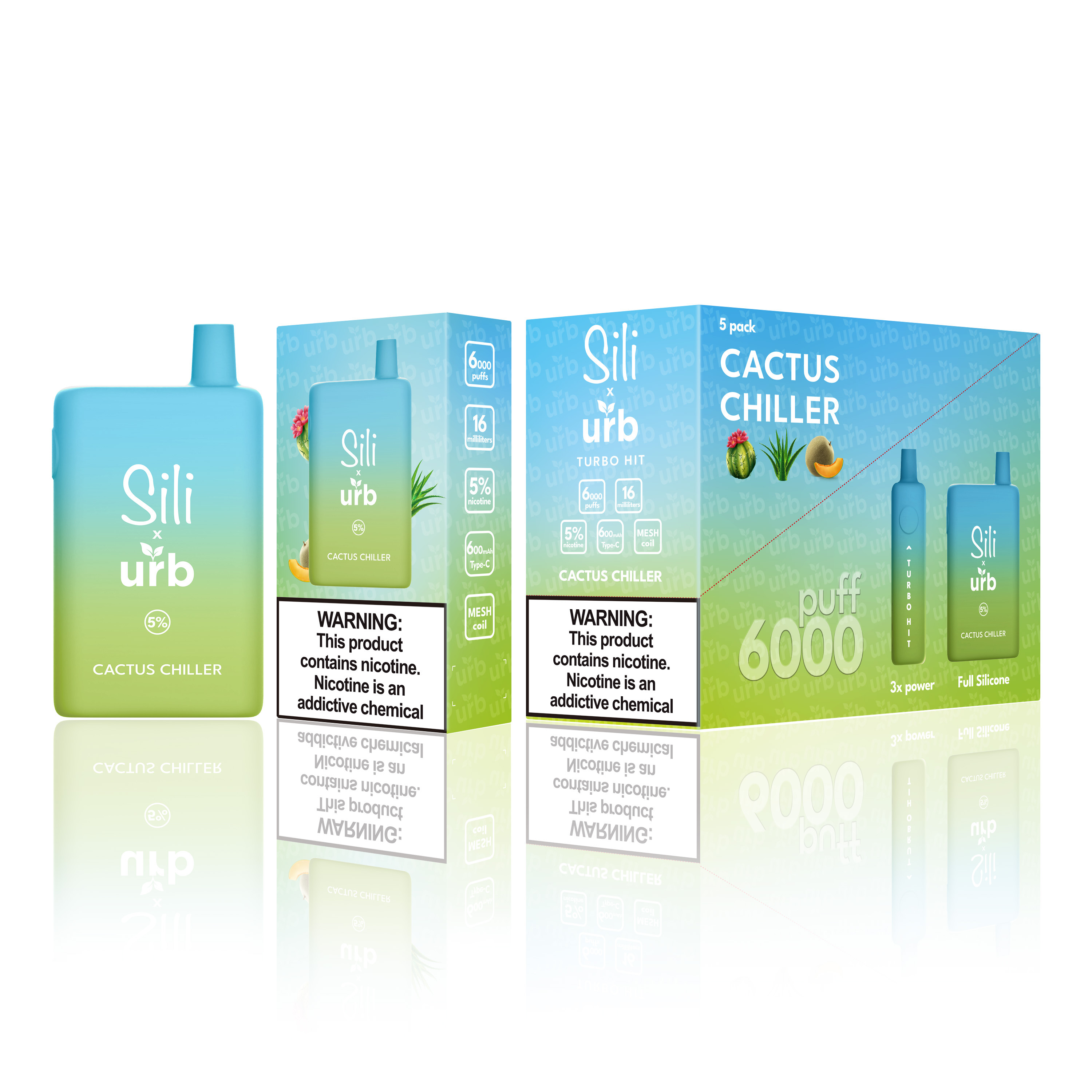 Sili x Urb 6000 Disposable 5%, sili box 6000, turbo hit