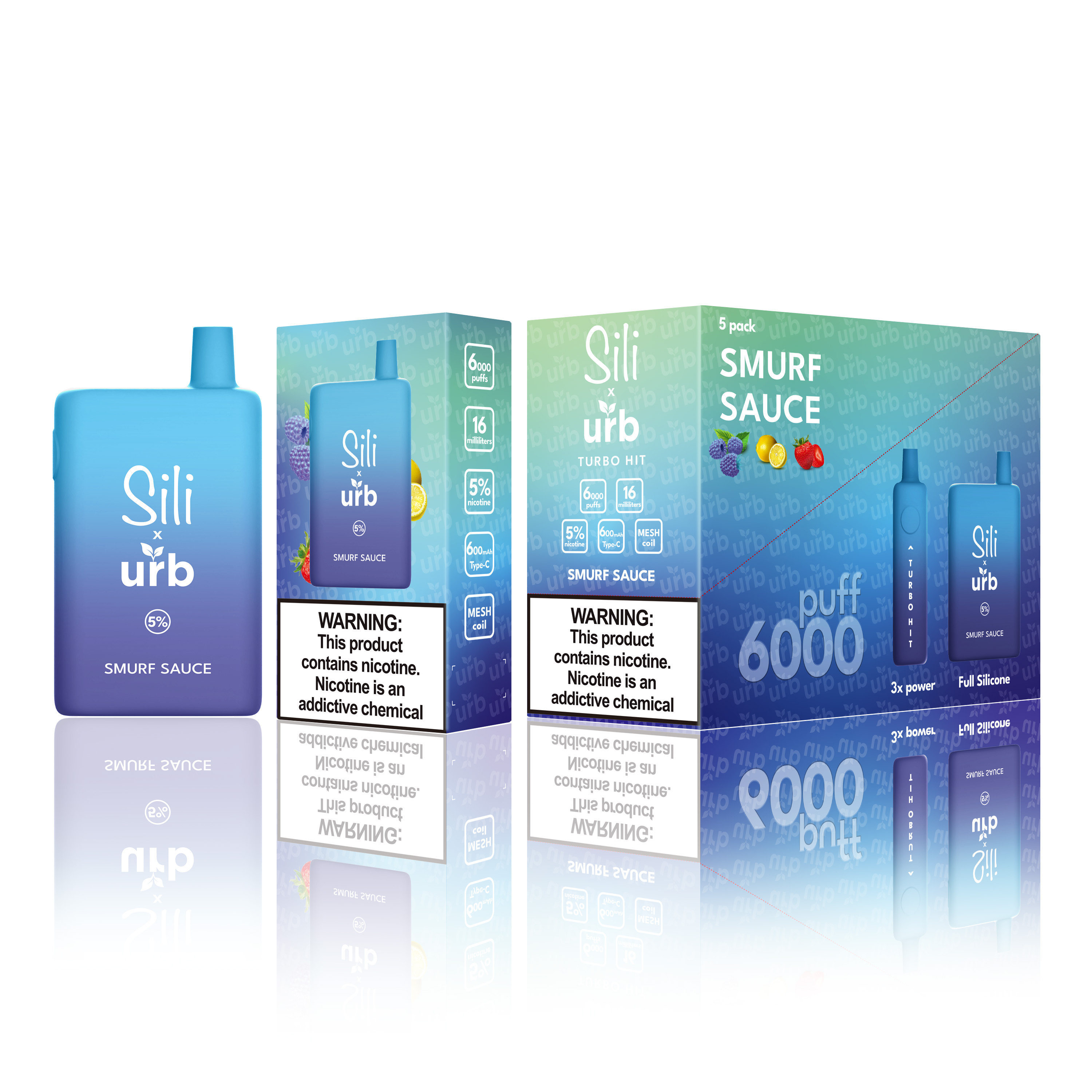 Sili x Urb 6000 Disposable 5%, sili box 6000, turbo hit