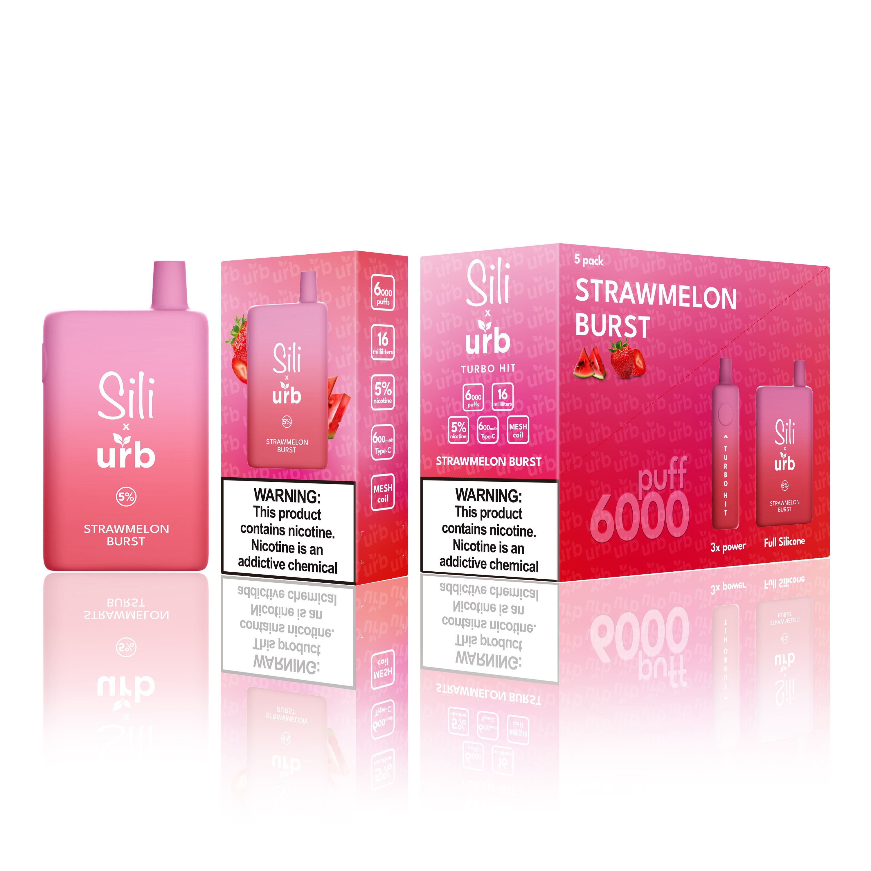 Sili x Urb 6000 Disposable 5%, sili box 6000, turbo hit