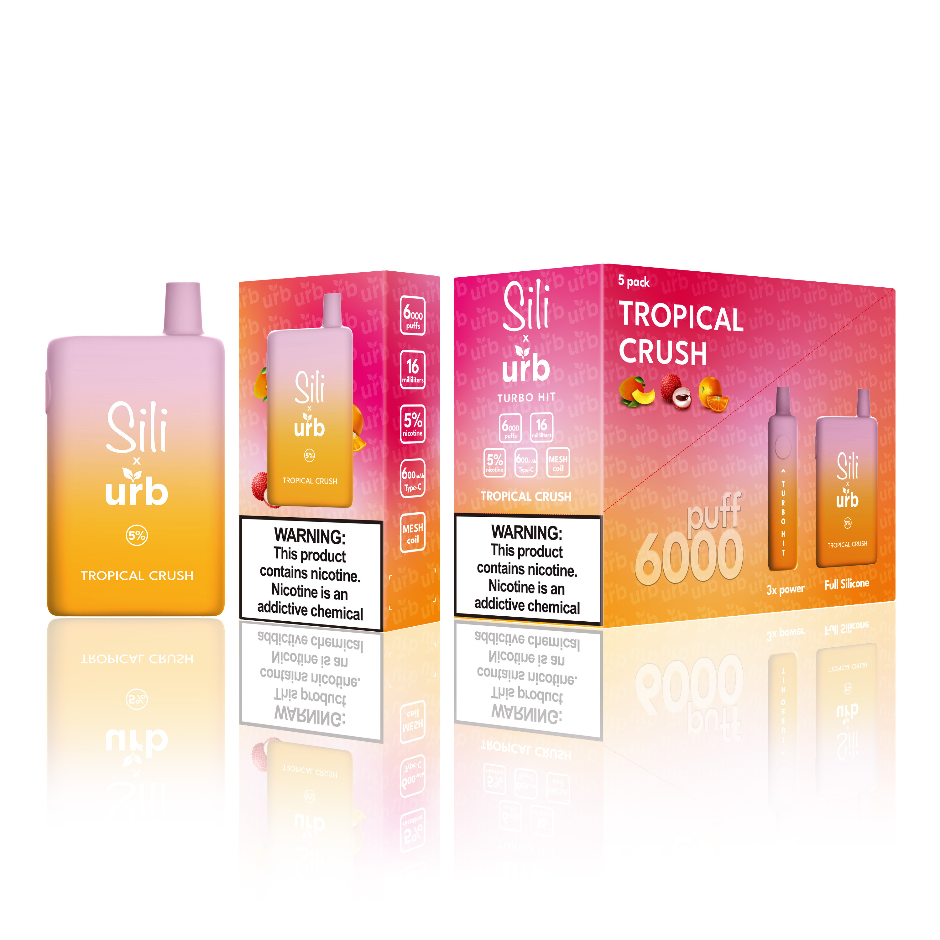 Sili x Urb 6000 Disposable 5%, sili box 6000, turbo hit
