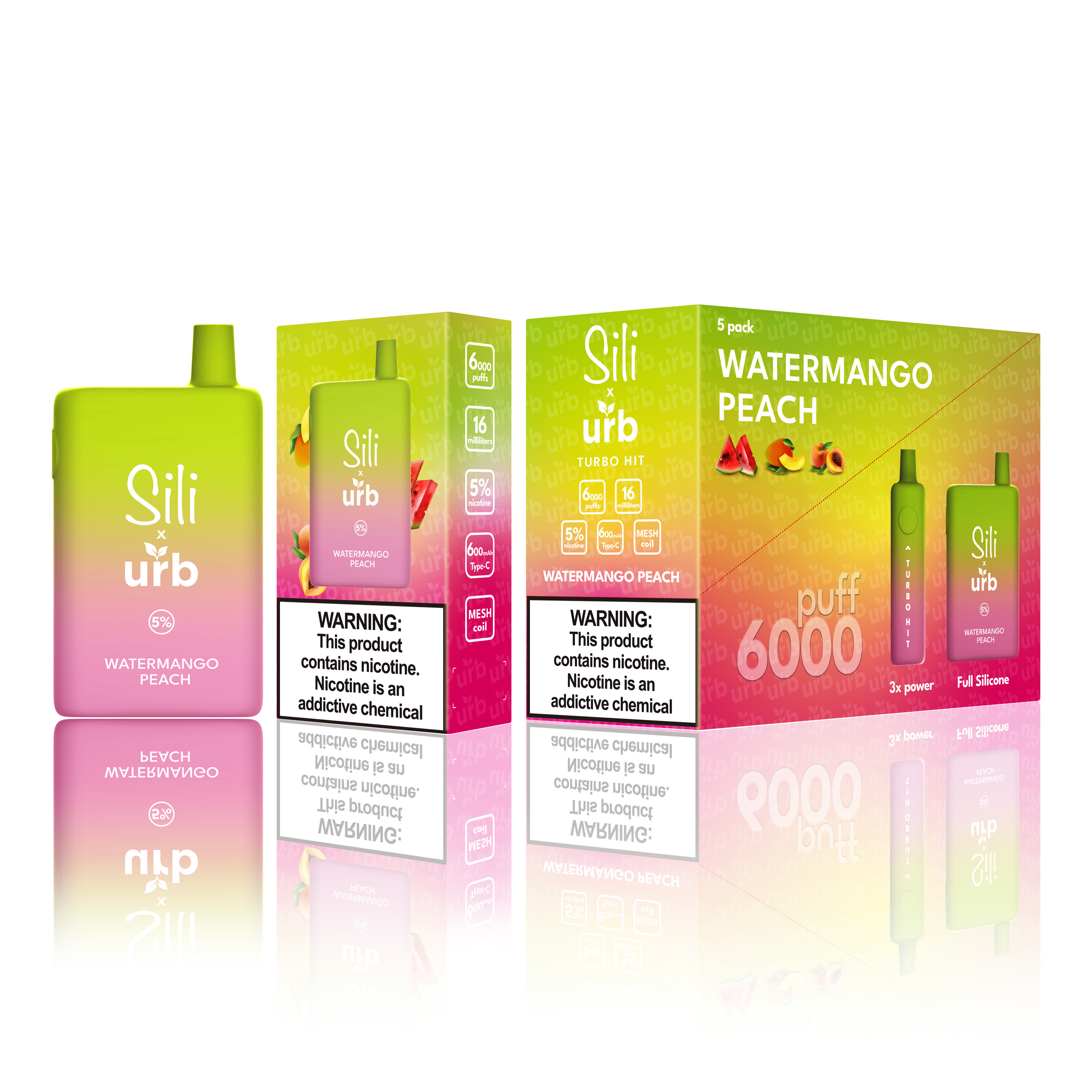 Sili x Urb 6000 Disposable 5%, sili box 6000, turbo hit