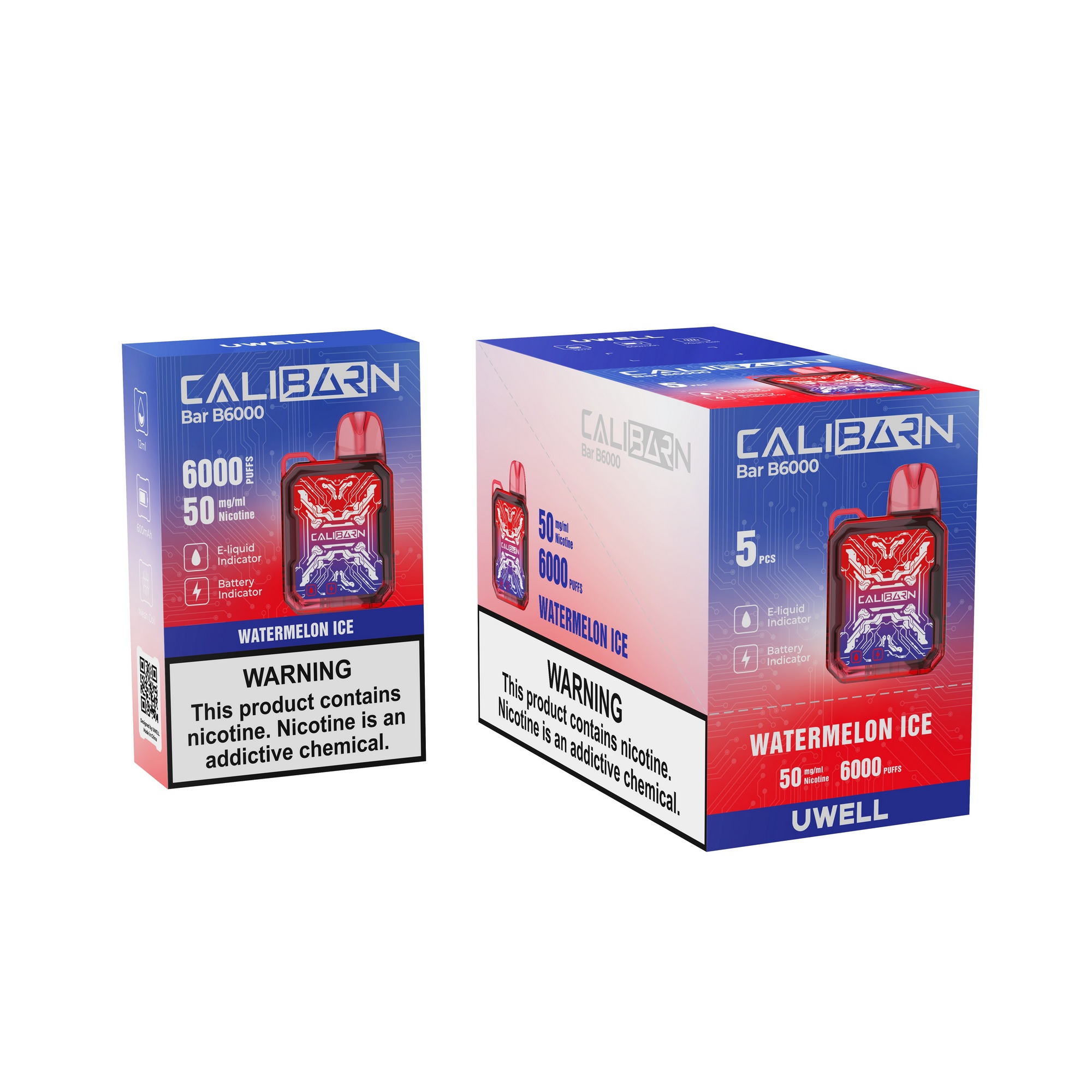 Caliburn Bar B6000 Disposable 5%, uwell