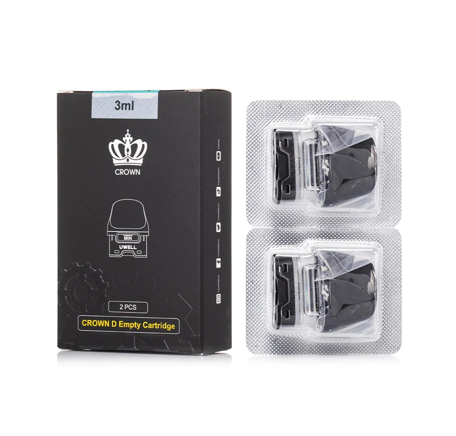 Uwell Crown D Empty Cartridges 2pk, crown d pod mod kit, pa mesh coils
