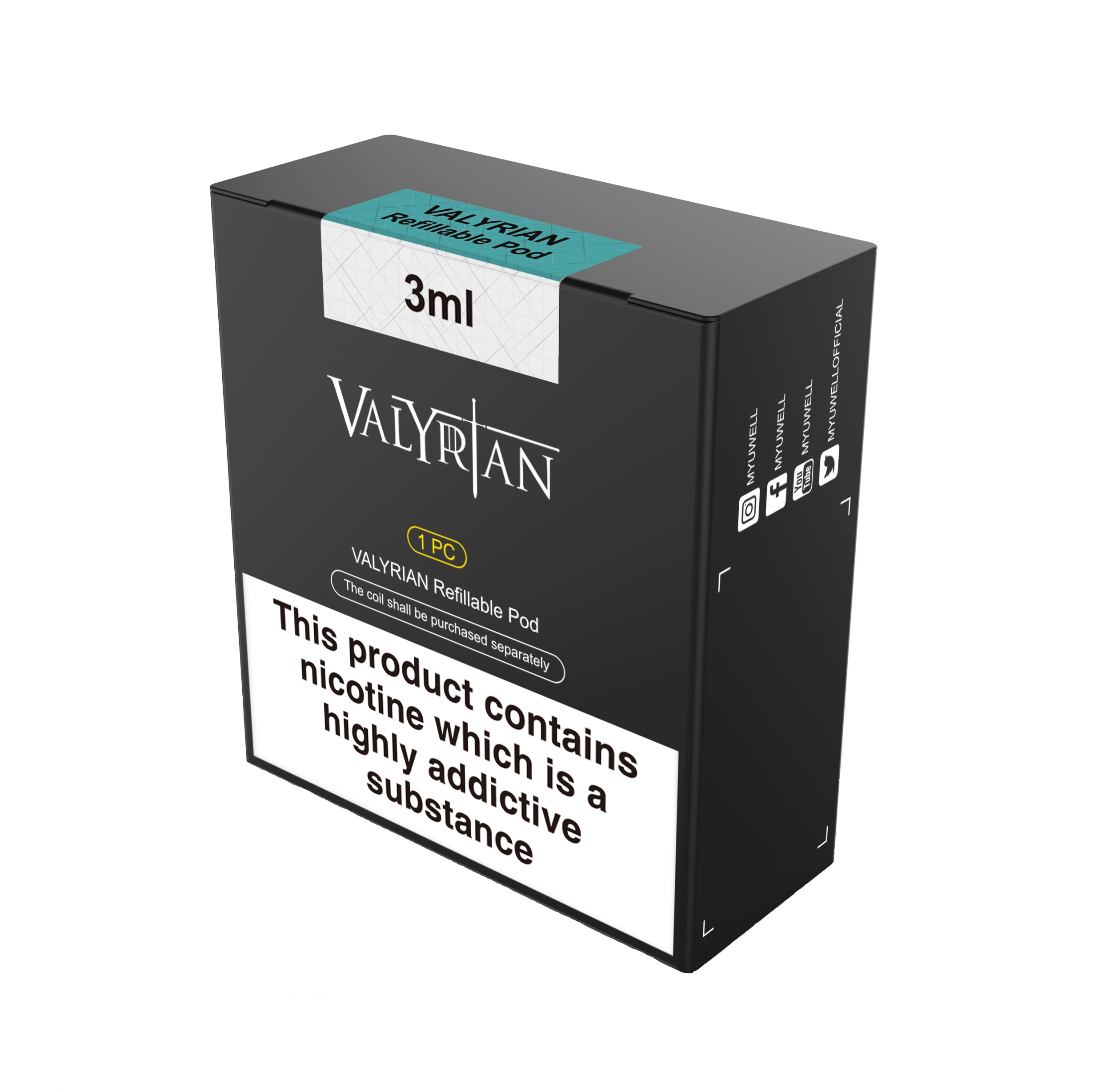 Uwell Valyrian Refillable Pod, valyrian pod kit, valyrian pod coils