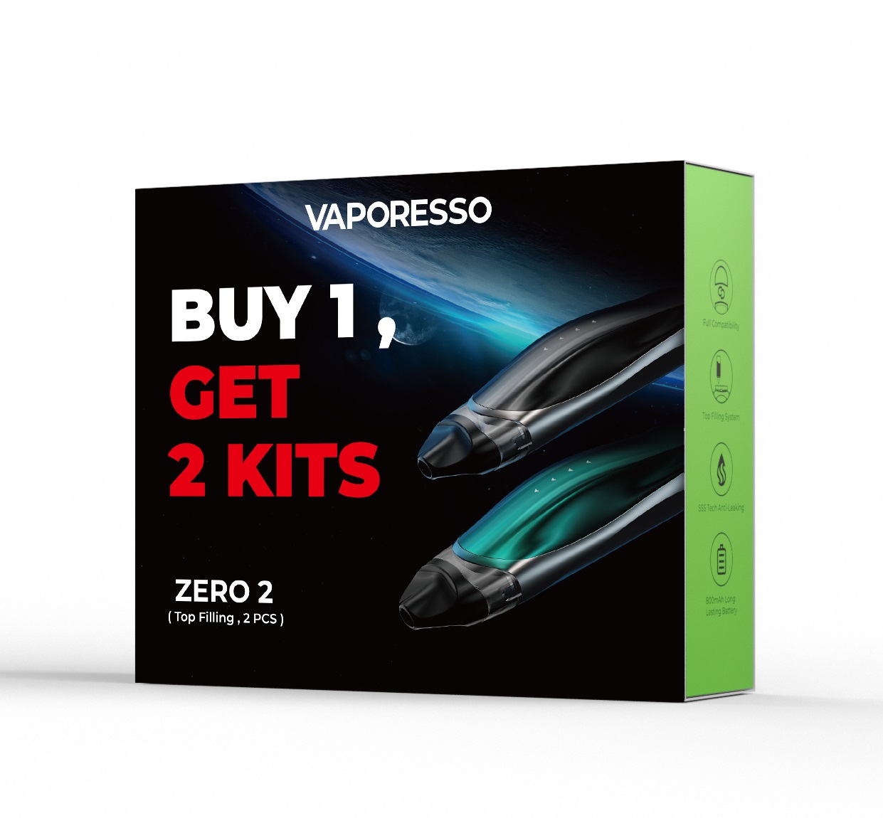 Vaporesso Zero 2 Limited Bundle (BUY 1, GET 2 KITS), zero 2 kit (top ...
