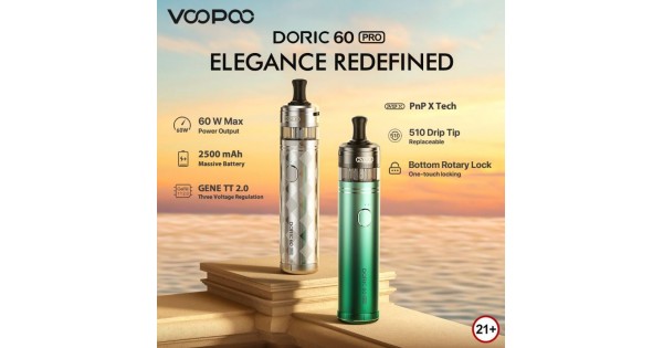VooPoo DORIC 60 Pro Kit, pnp x cartridge dtl 2pk, pnp x coils 5pk