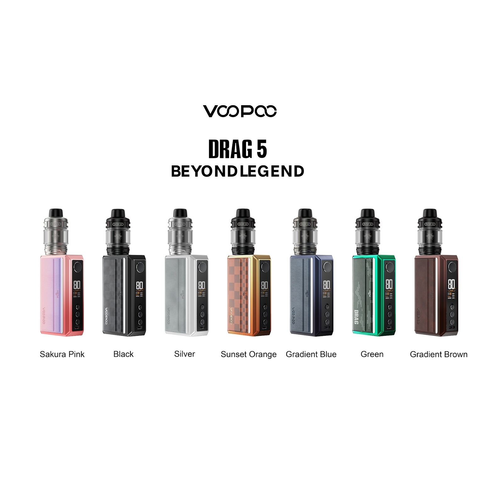 VooPoo Drag 5 Kit, drag 5 box mod, uforce-x tank, pnp x coils 5pk, dual ...