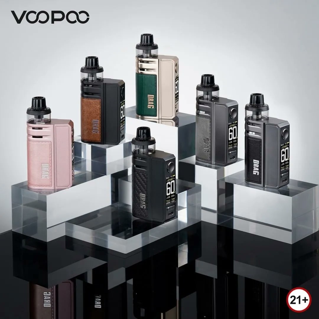 VooPoo Drag E60 Kit, pnp pod ii, pnp 5pk coils, internal battery