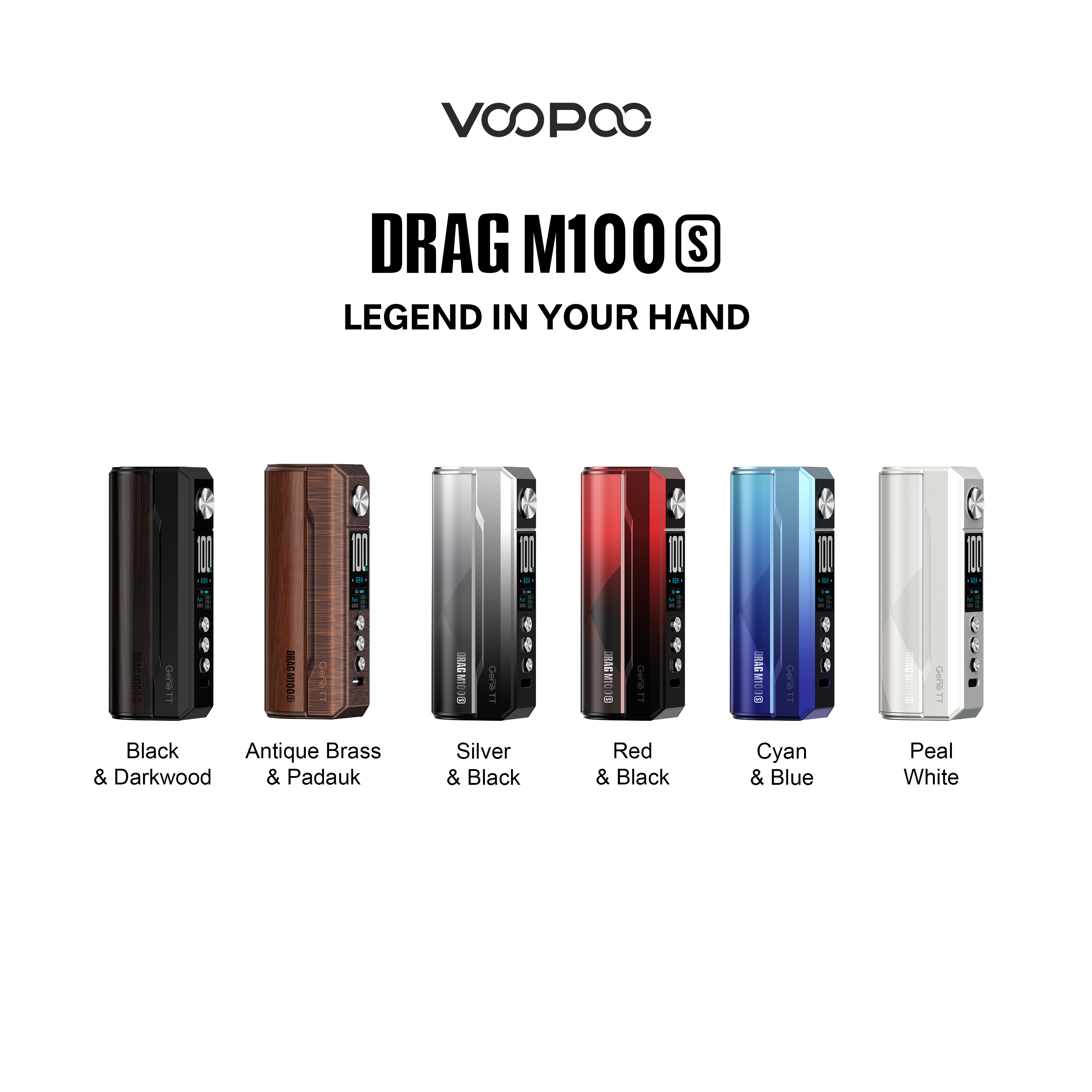 VooPoo Drag M100 S Box Mod, drag m 100 s, drag m100 s kit, single 18650 ...
