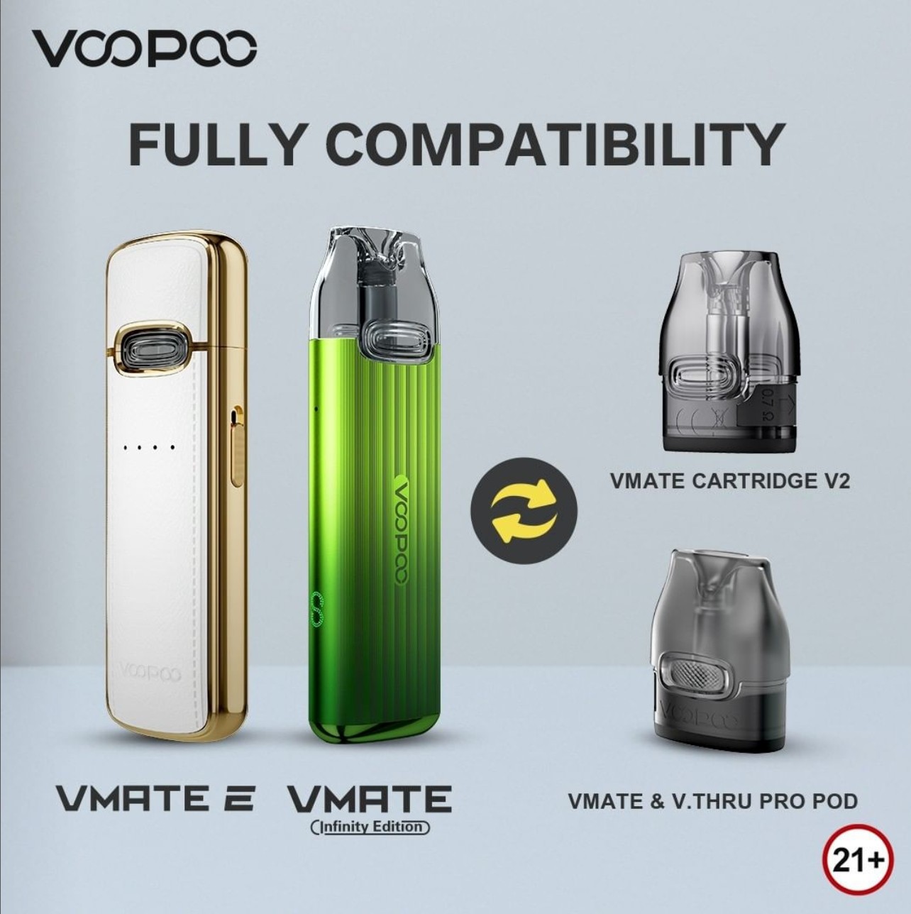 VooPoo VMATE E Pod Kit, vmate-e, vmate cartridge v2