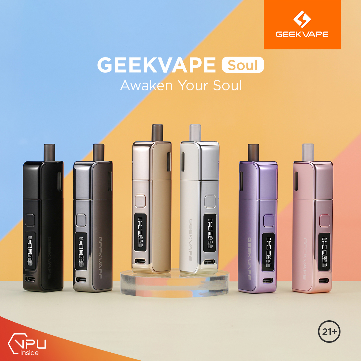 GeekVape Soul Kit, soul cartridges 2pk, internal battery