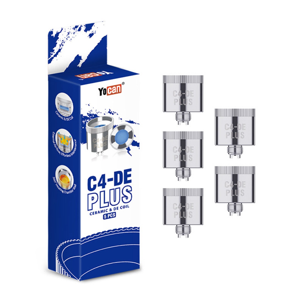 Yocan C4-DE Plus Coils 5pk, yocan cylo coils, cylo vaporizer, thc, wax ...